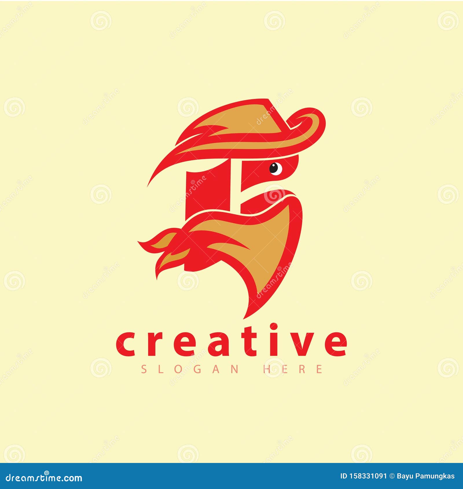 B Letter with Cowboy Logo Icon Vector Template Stock Vector ...