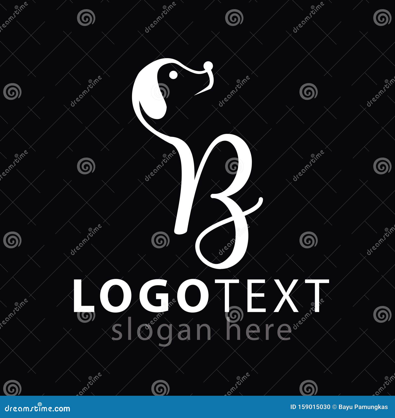 B Letter and Dog Logo stock vector. Illustration of chap - 159015030