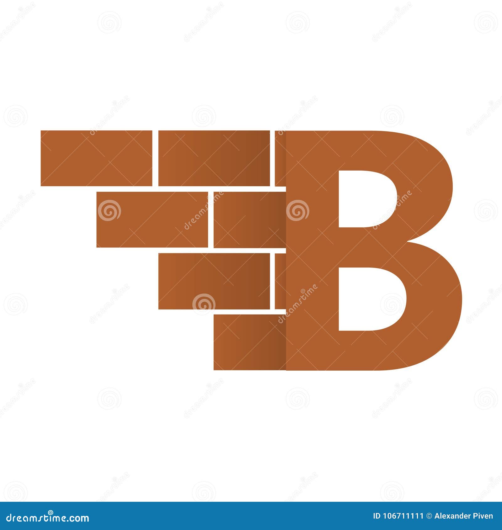 B Letter Logo, Brick Wall Logo Design with Place for Your Data. Stock ...