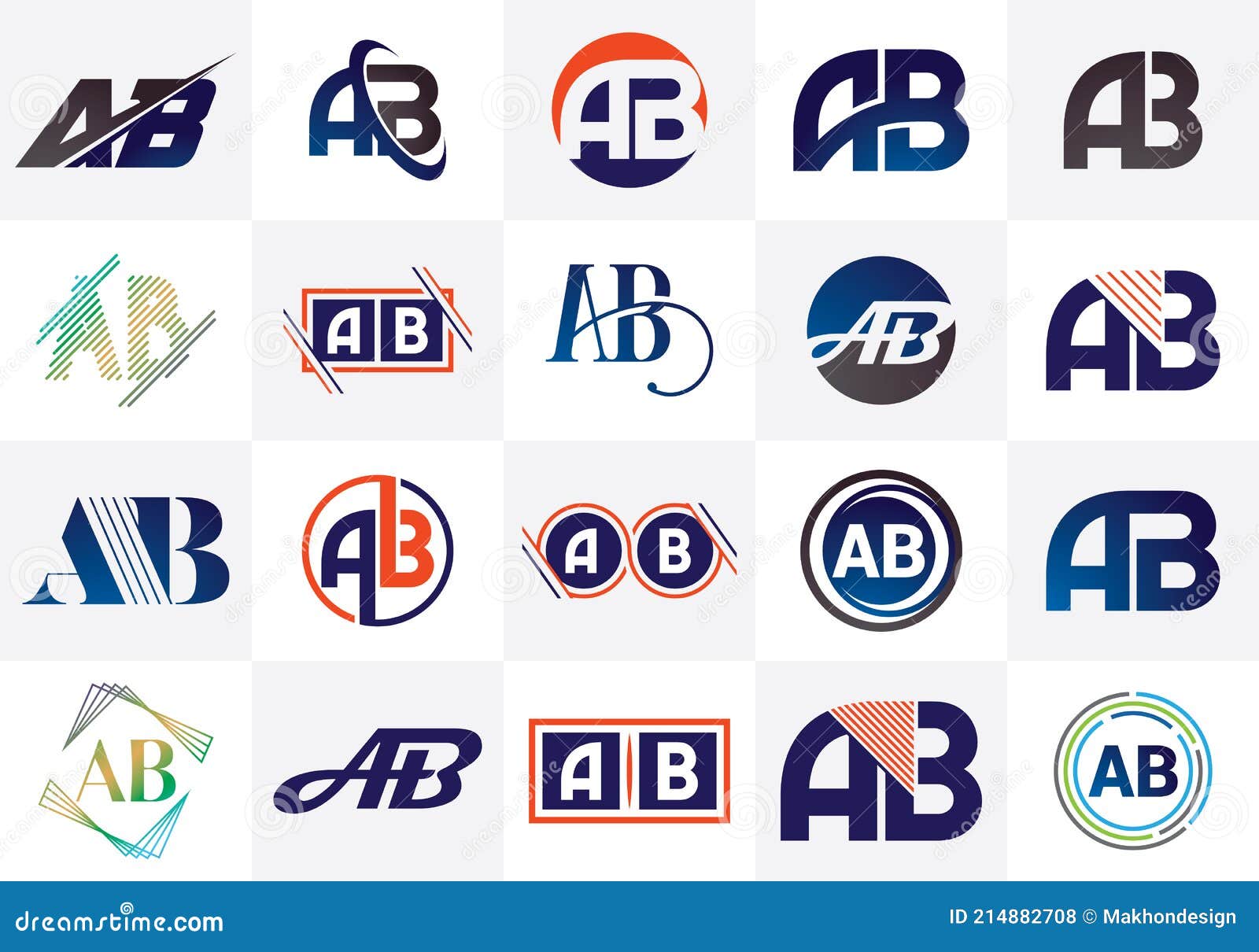 A B Letter Logo Design. Creative a B Letters Icon Vector Stock Vector ...