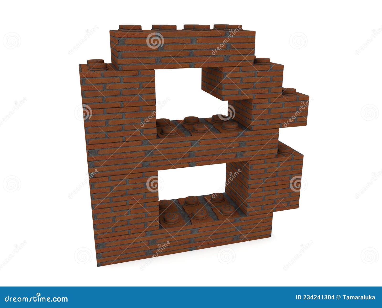 B Letter Made of Toy Bricks with a Brick Structure Stock Illustration ...