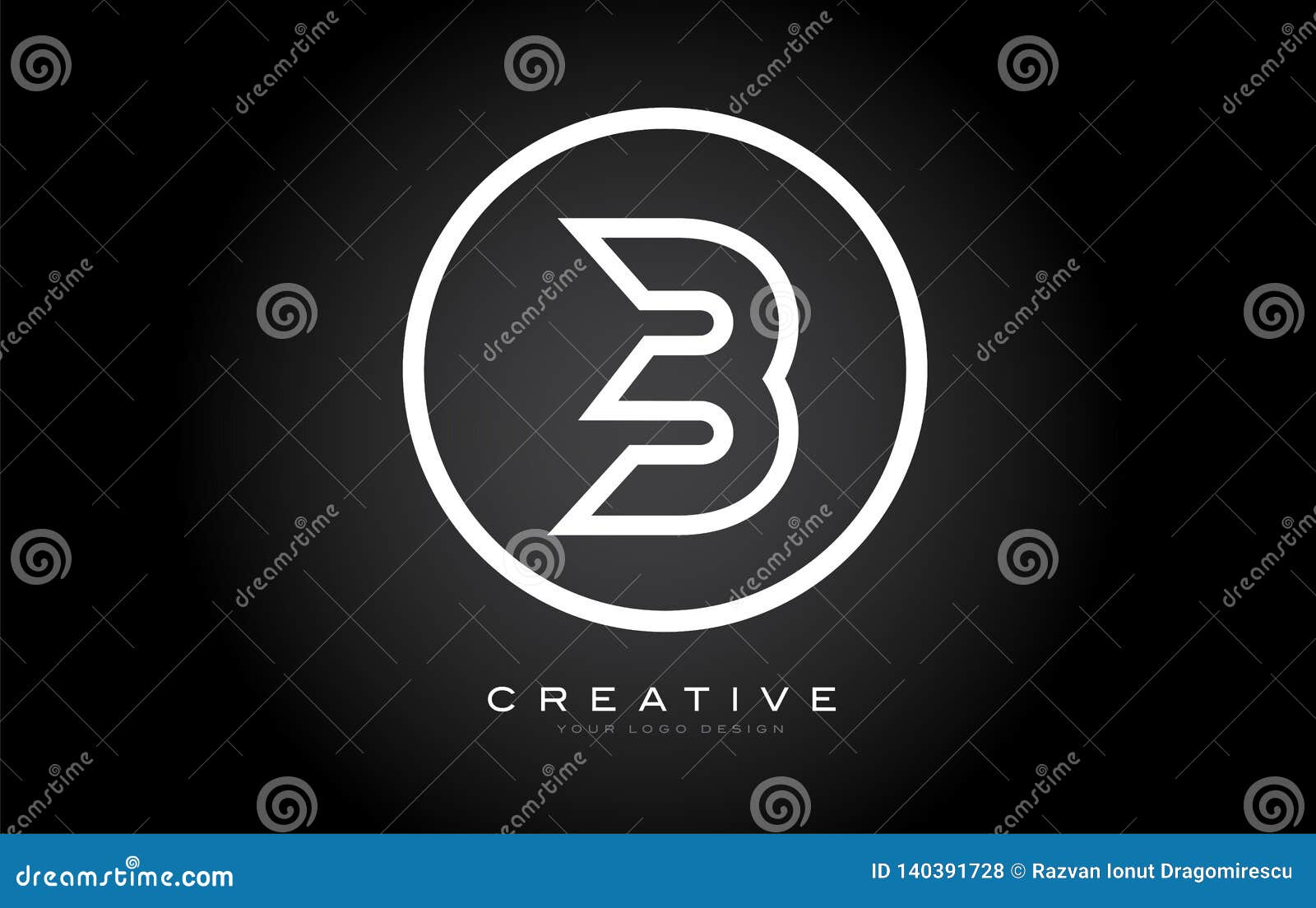 B Letter Monogram Logo Design. Modern B Icon with Creative Beautiful ...