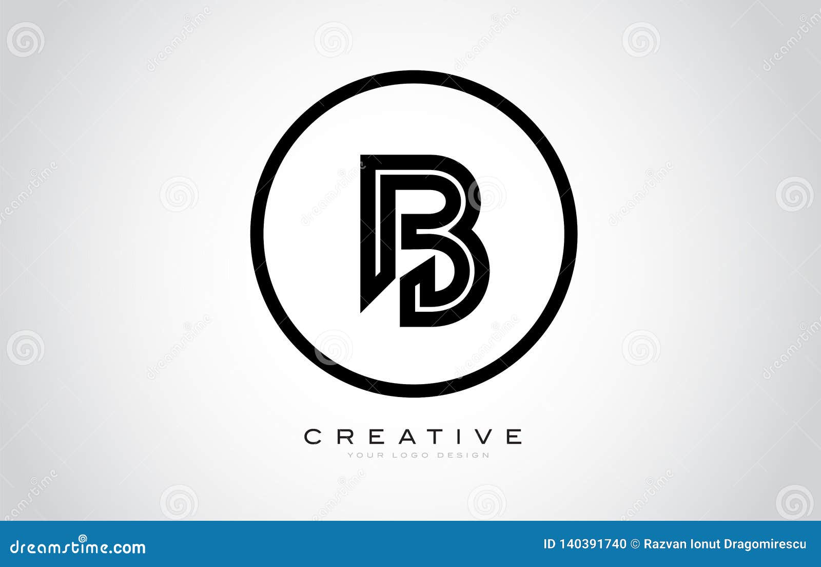 B Letter Monogram Logo Design Modern B Icon With Creative Beautiful Black Monogram Stock Vector