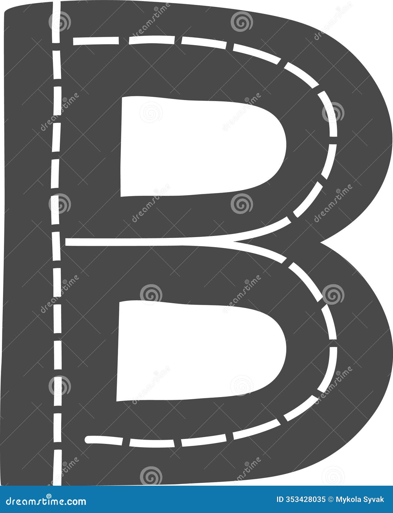 B Letter Road Alphabet Kids Stock Illustration - Illustration of letter ...