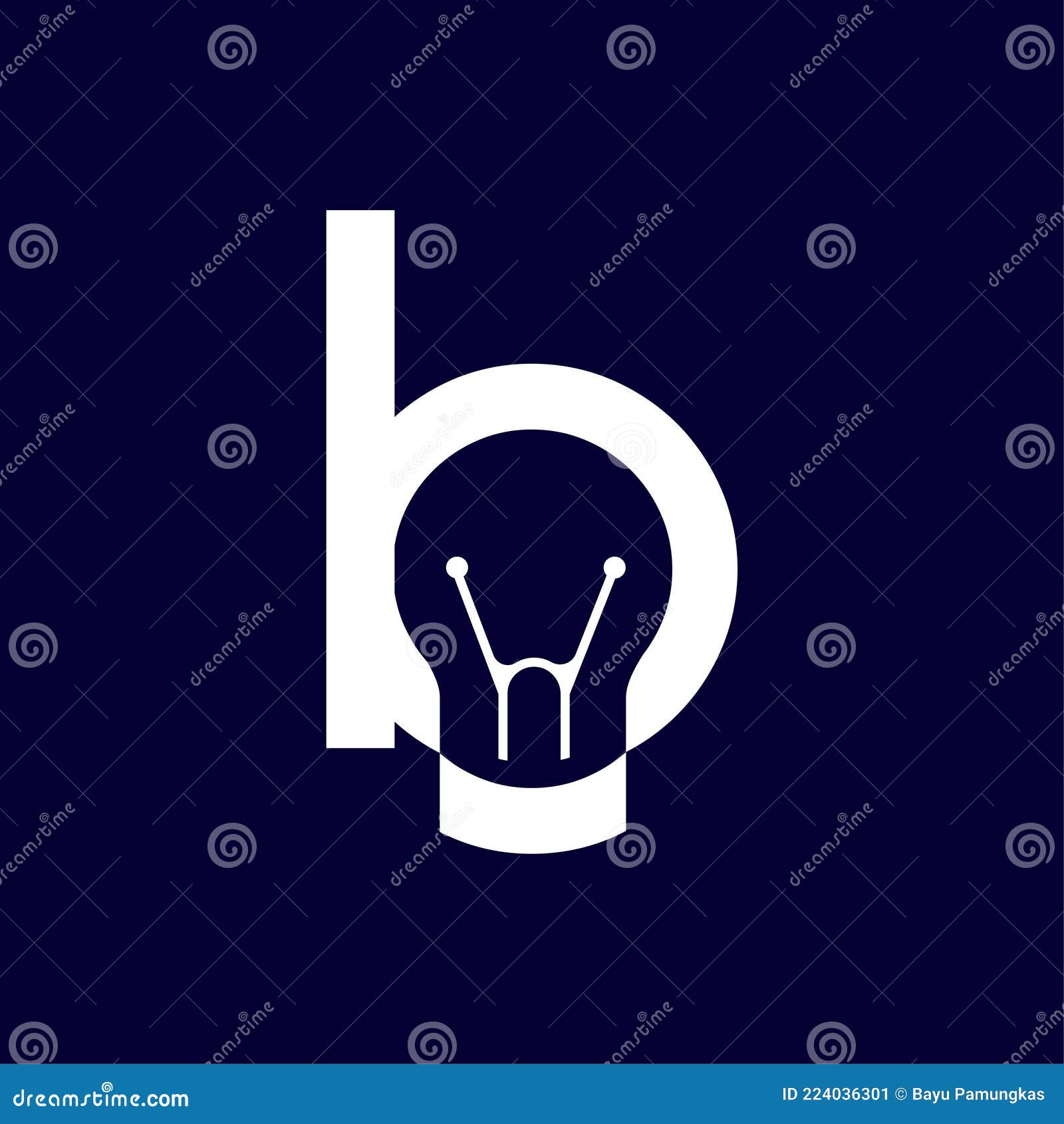 B Letter with Smart Bulb Logo Vector Element. Letter with Negative ...