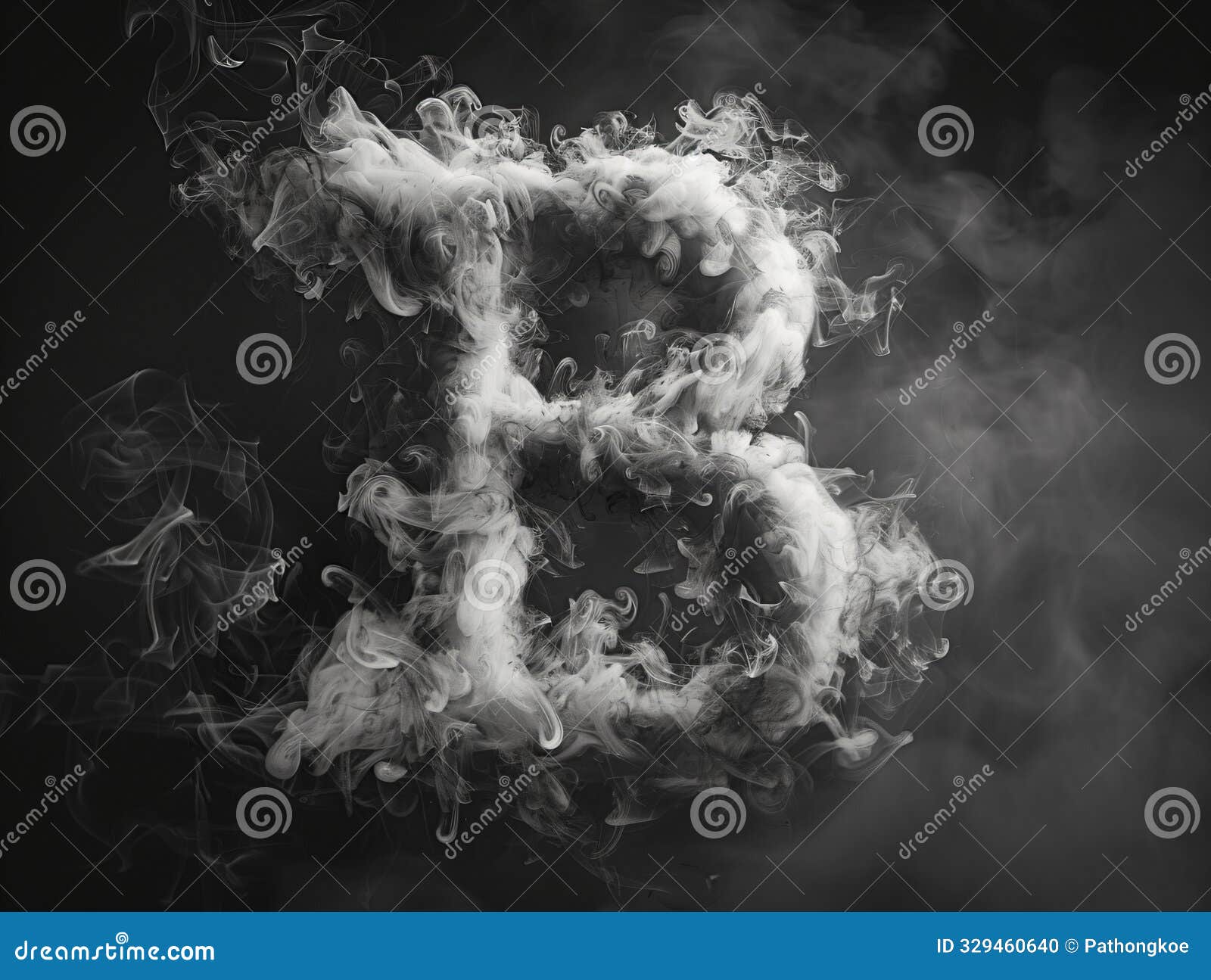 B Letter of Smoke Alphabet. Stock Illustration - Illustration of font ...