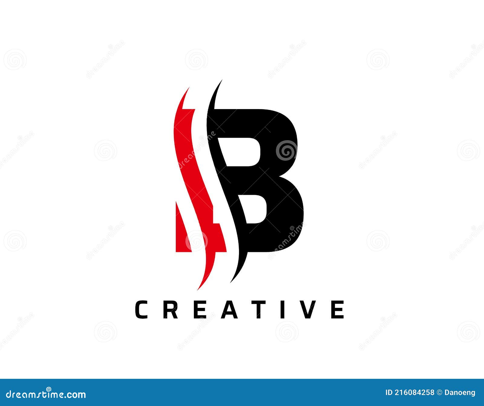 B Letter Swoosh Logo Design. Vector Lettering Illustration Stock Vector ...
