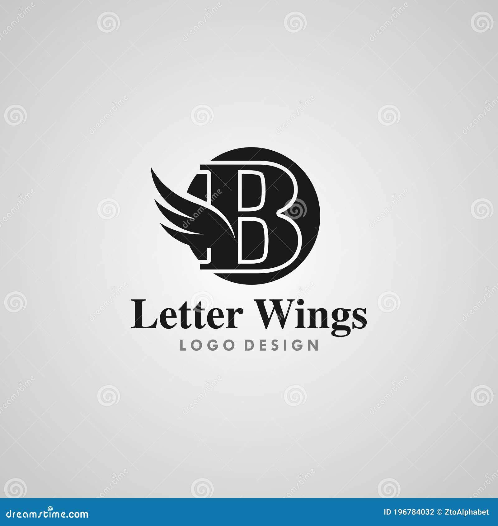B Letter Wings Logo Template Stock Vector - Illustration of black ...