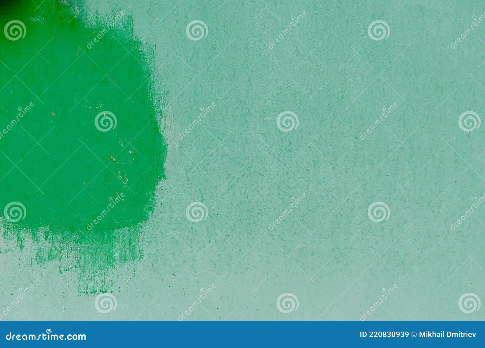 B Light Green Metallic Wall with a Green Stain on the Left. Rust ...