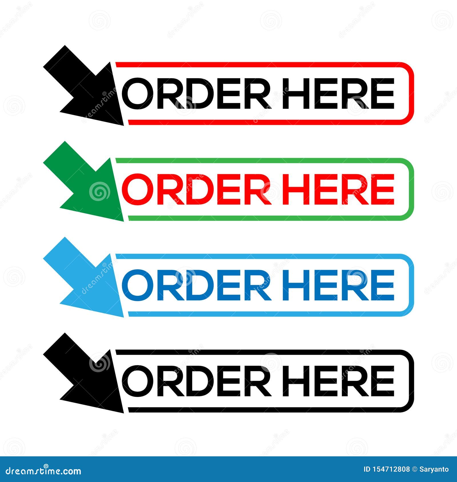 Order Here Vector for Icon, Button, Label, Etc. Stock Vector ...