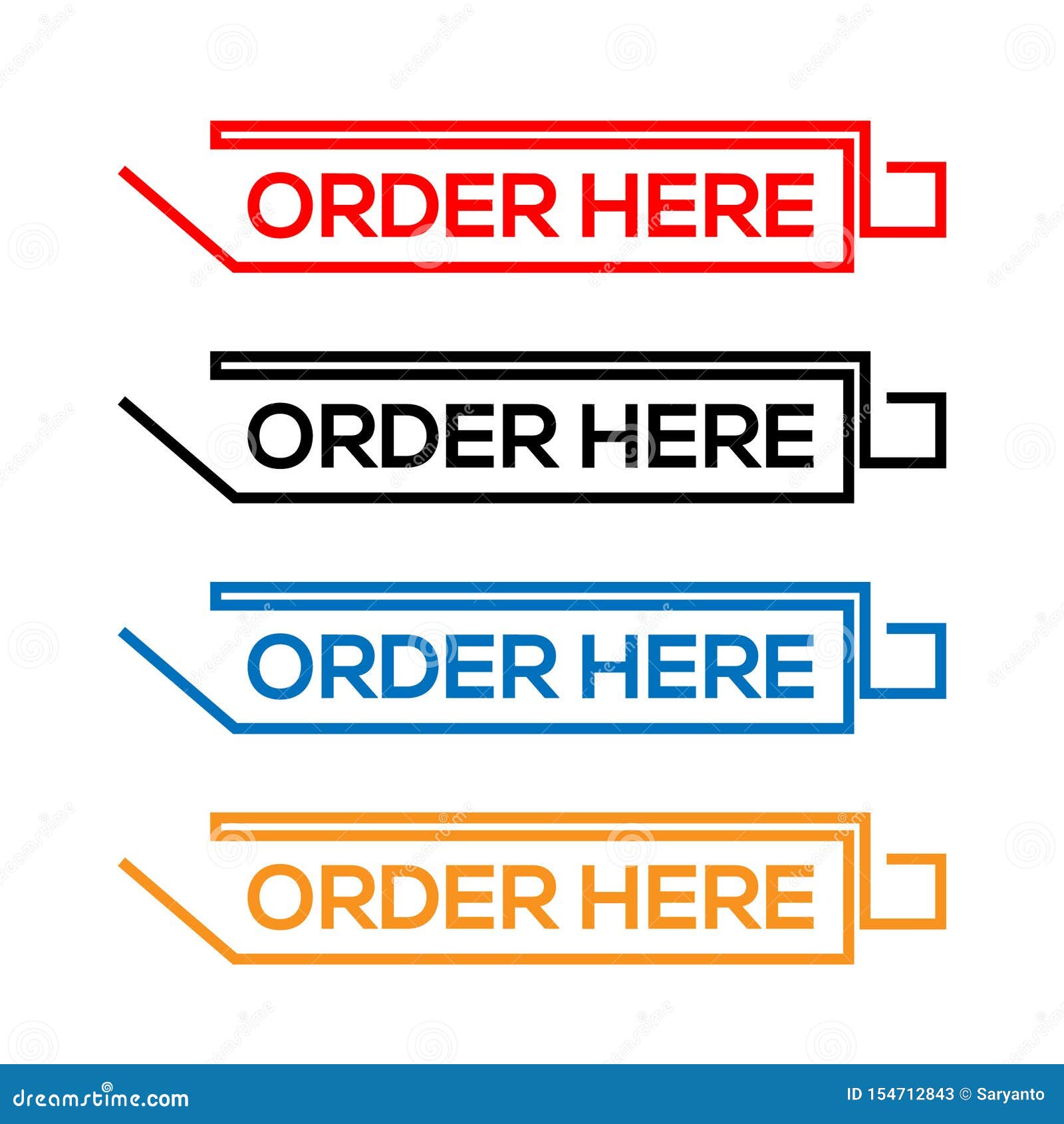 Order Here Vector for Icon, Button, Label, Etc. Stock Vector ...