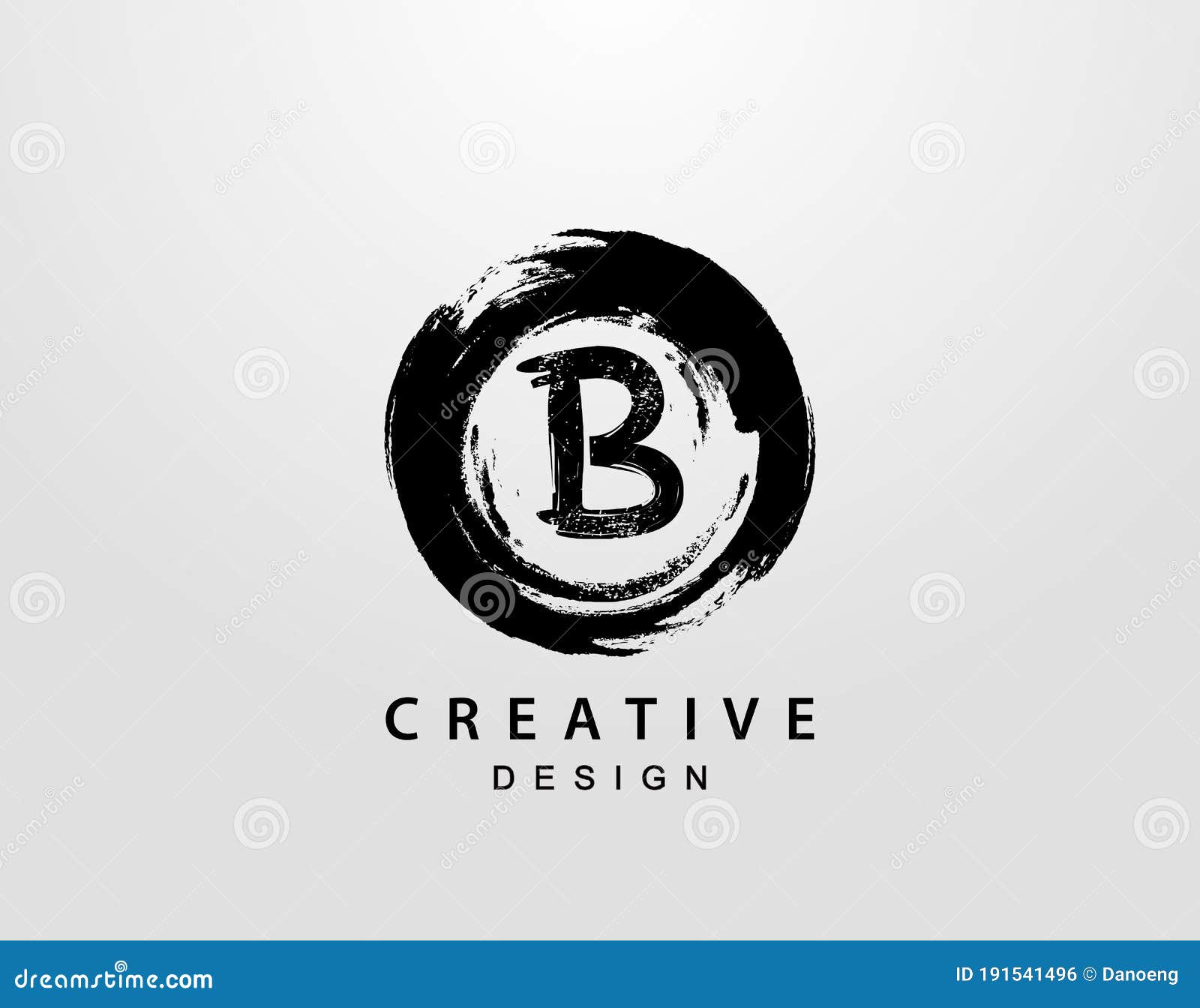 B Logo with Circle Splatter Element. Vintage Circle Wave Logo Design ...