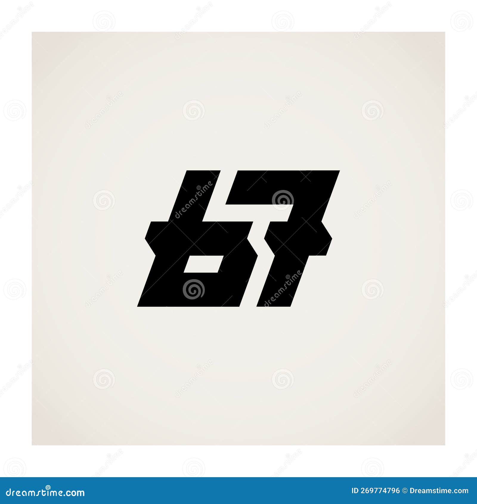 B7 - Logo, Design Element Or Icon. 7B. Dynamic Logotype With Letter B ...