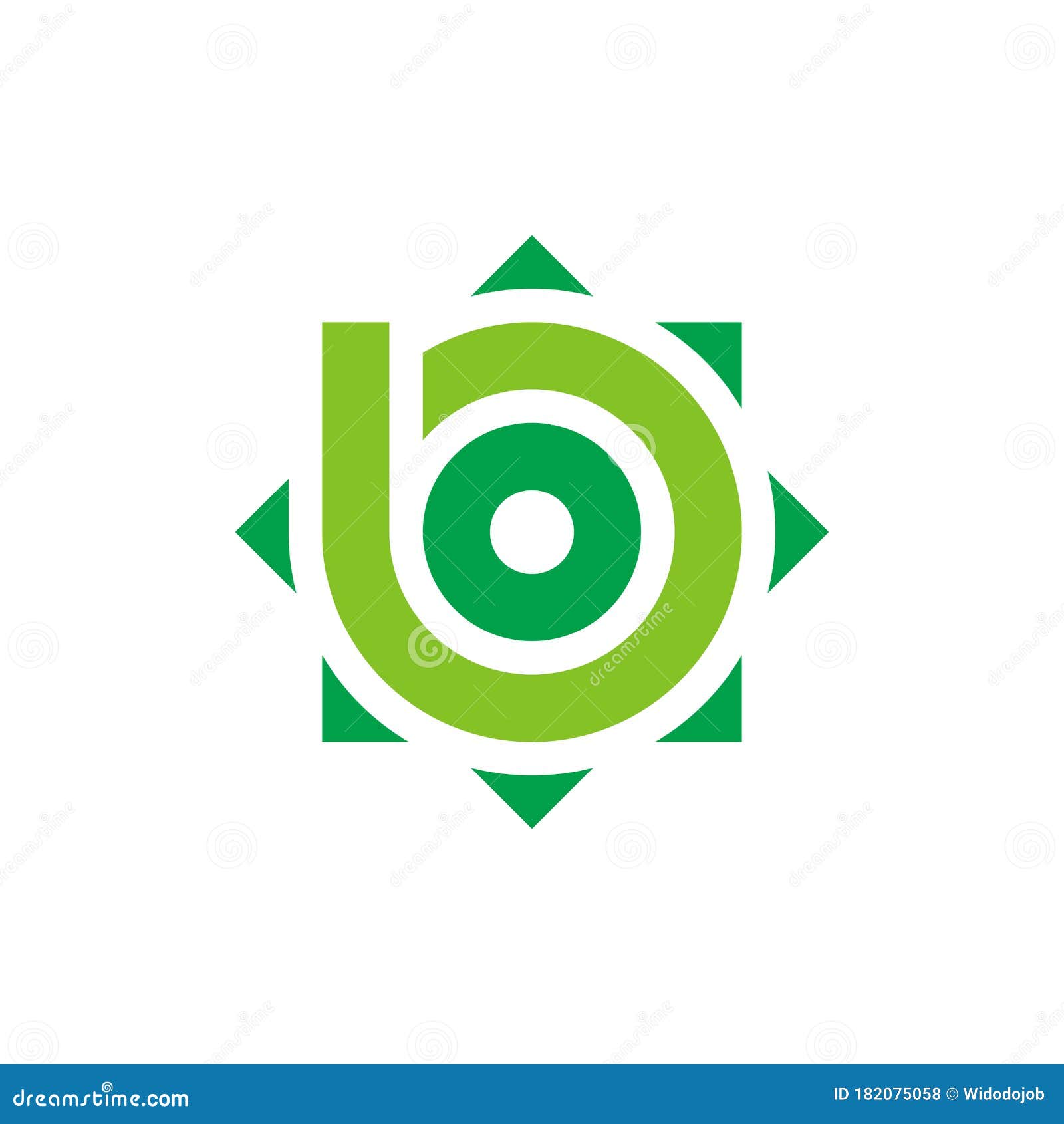 B Lowercase Letter Green Logo Design Vector Stock Vector - Illustration ...