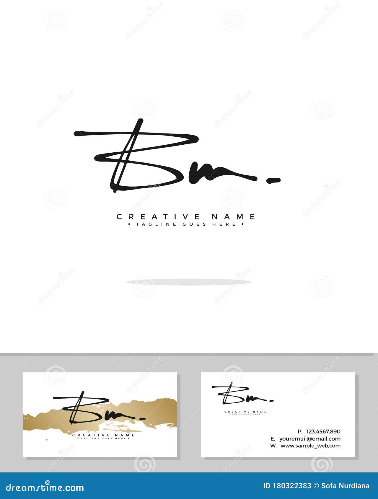 B M BM Initial Logo Signature Vector. Handwriting Concept Logo Stock ...