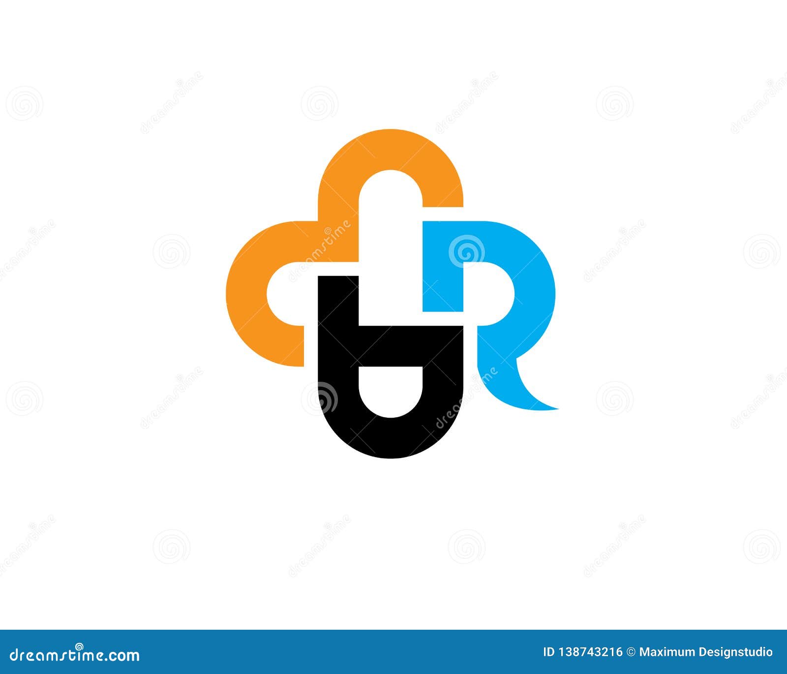 B M R Initial Simple Lettermark Logo Stock Vector - Illustration of ...