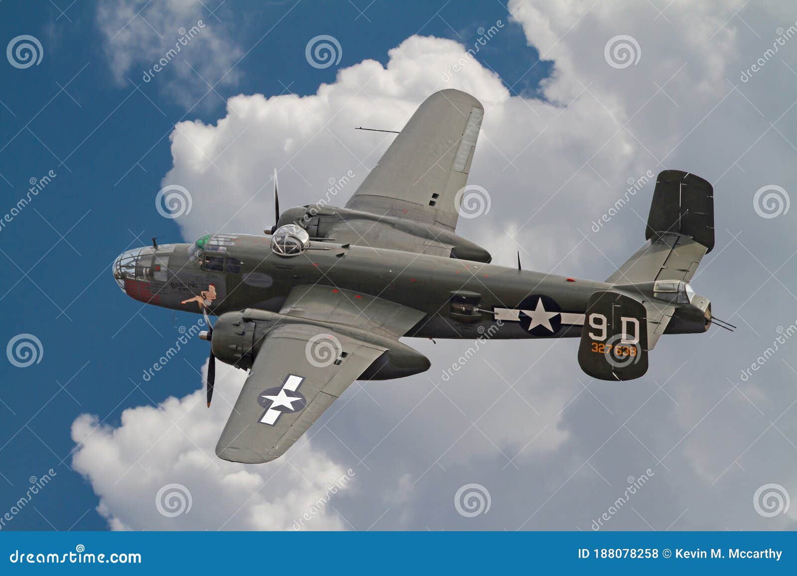 B-25 Mitchell Bomber Aircraft in Flight Editorial Stock Photo - Image ...