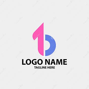 1b Negative Space Logo Design Vector Stock Vector - Illustration of ...