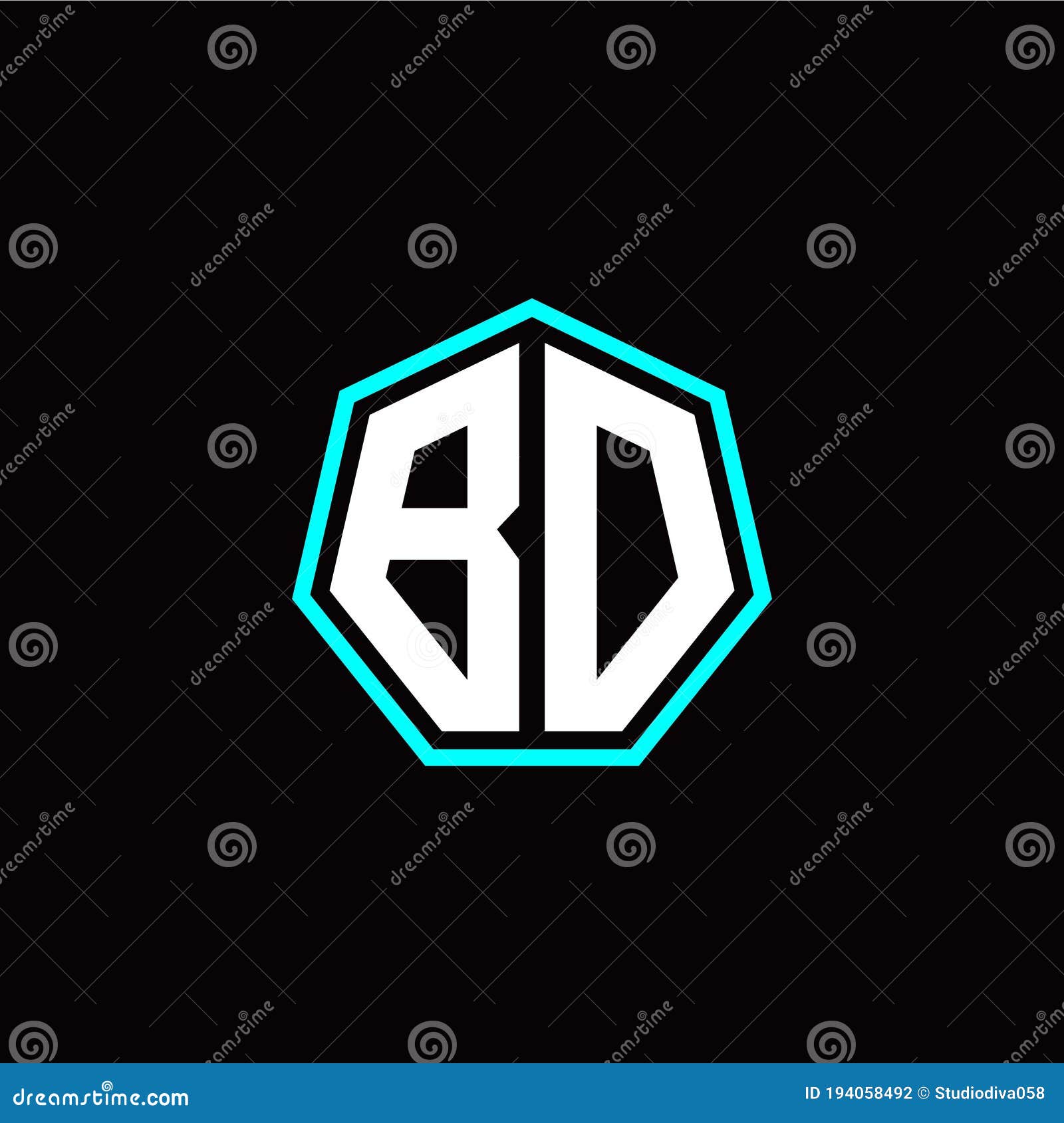 B O Initials Modern Polygon Logo Template Stock Vector - Illustration ...