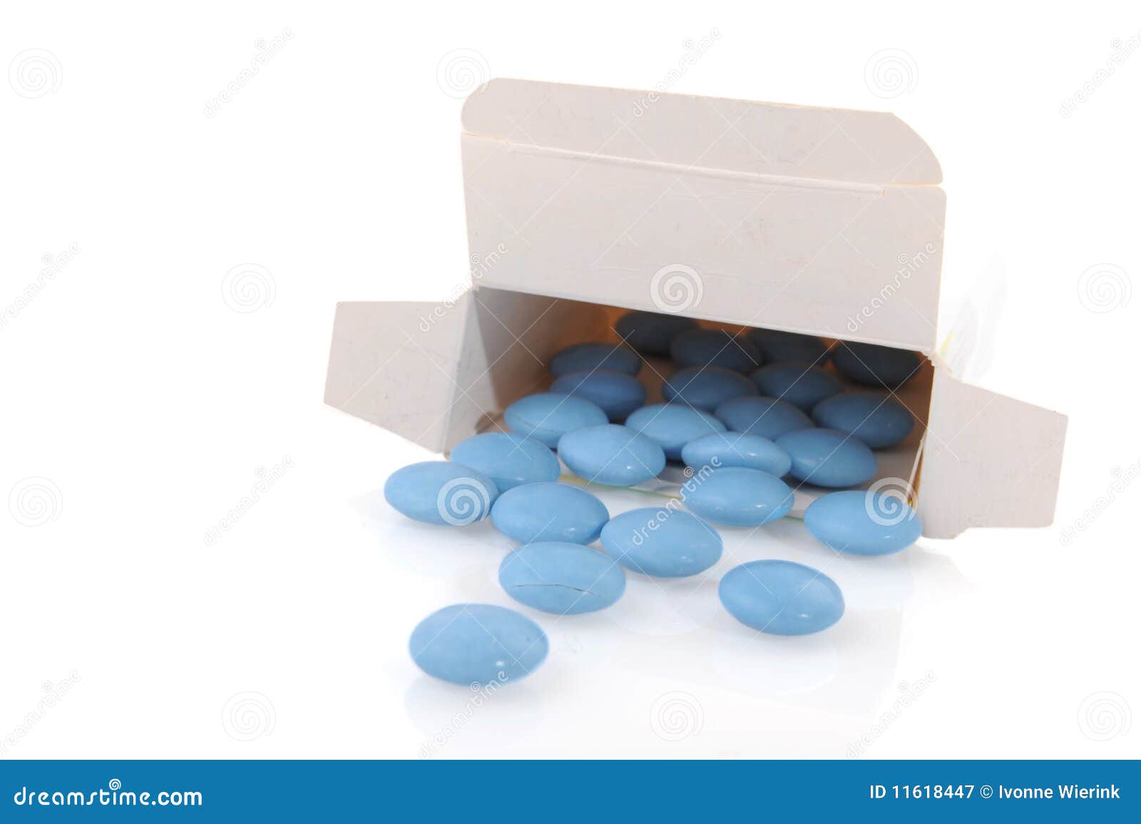 B ox with blue tablets stock image. Image of fallen, brown - 11618447