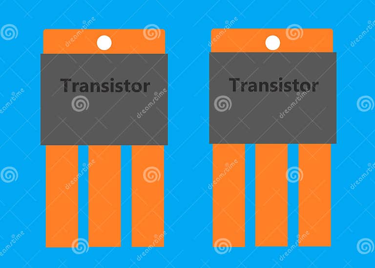 985b. a Pair of Simple Basic Shapes of a Transistor Electronic ...