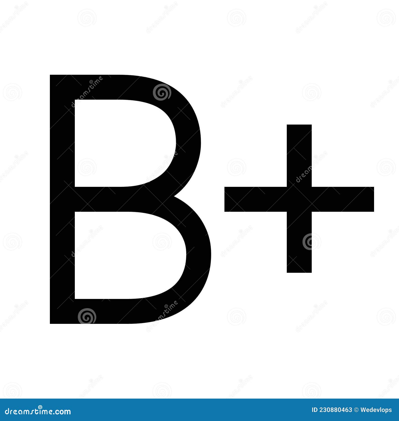 B plus positief stock afbeelding. Illustration of etiket - 230880463