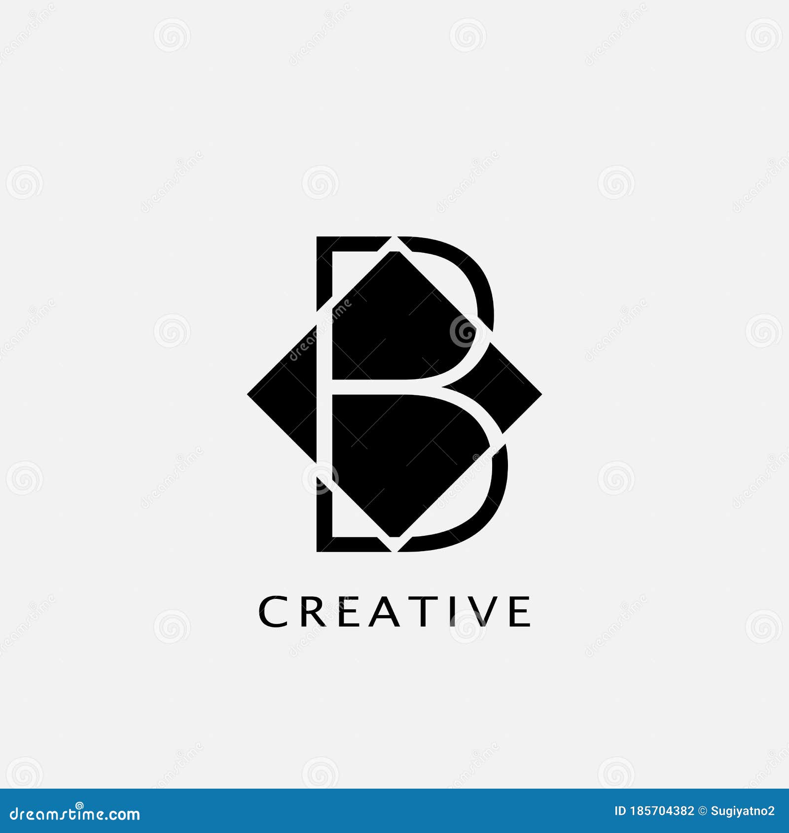 B Polygon Geometric Letter Logo. Monogram Color Letter Logo with ...