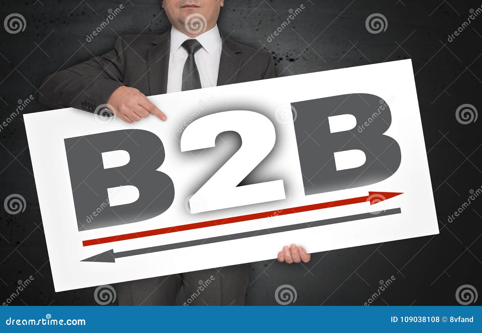 B2B Poster is Held by Businessman Stock Photo - Image of shows, manager ...