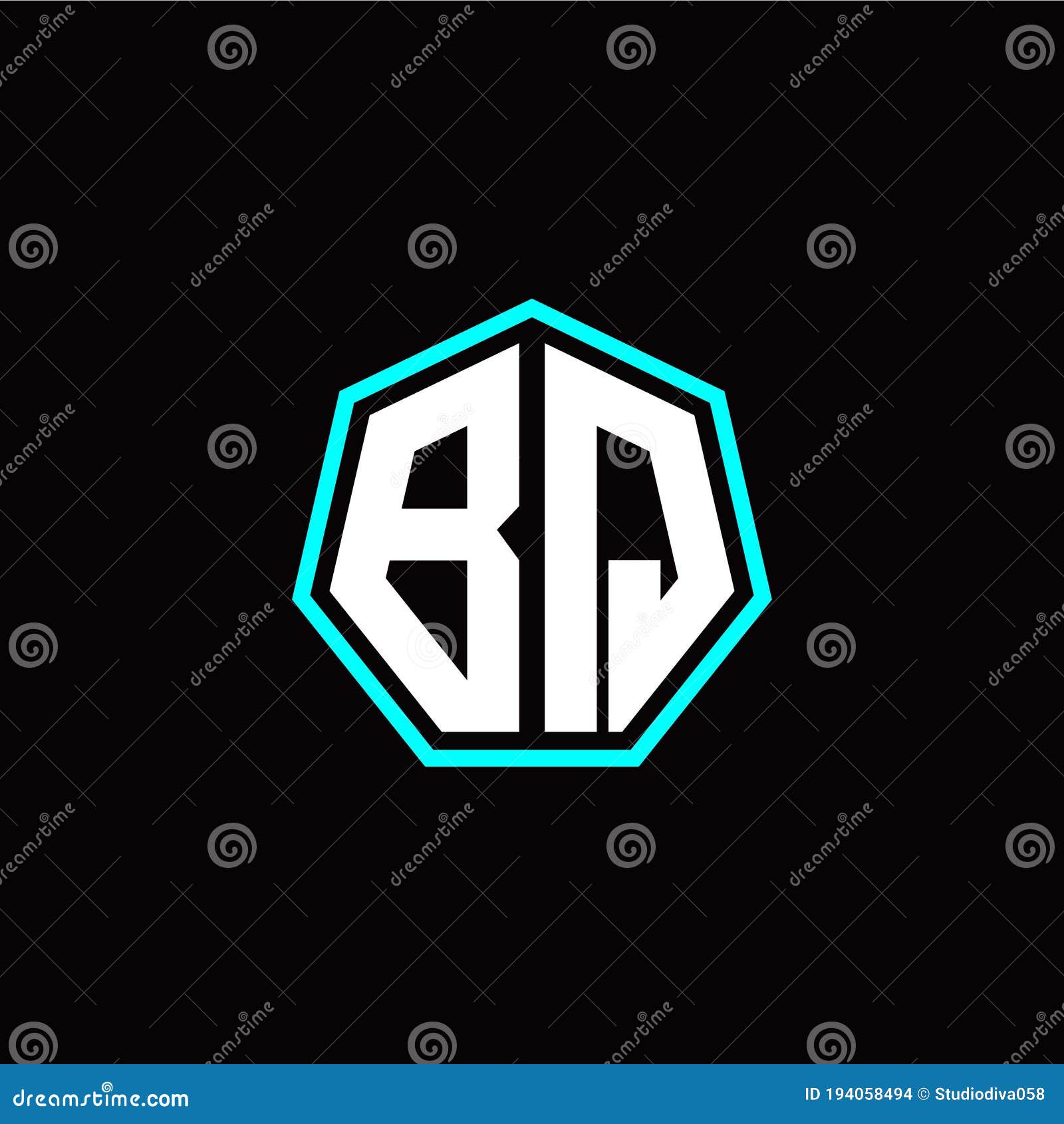 B Q Initials Modern Polygon Logo Template Stock Vector - Illustration ...