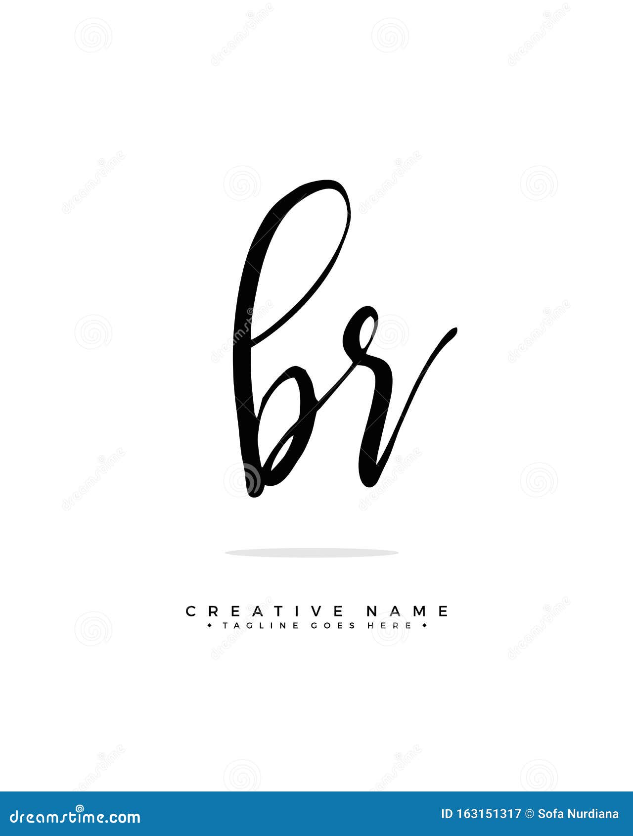 B R BR Initial Logo Signature Vector. Handwriting Concept Logo. Stock ...