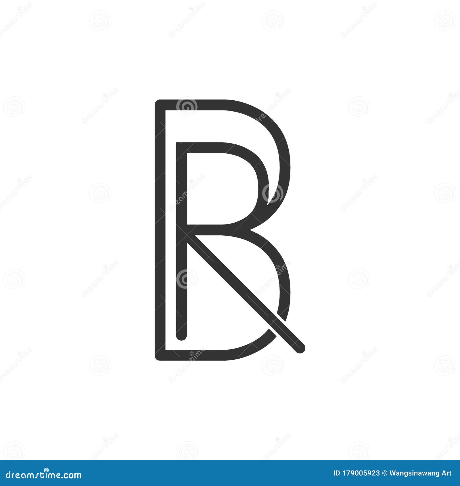 B R Initial Logo Vector Illustration Isolated on White Background Stock ...