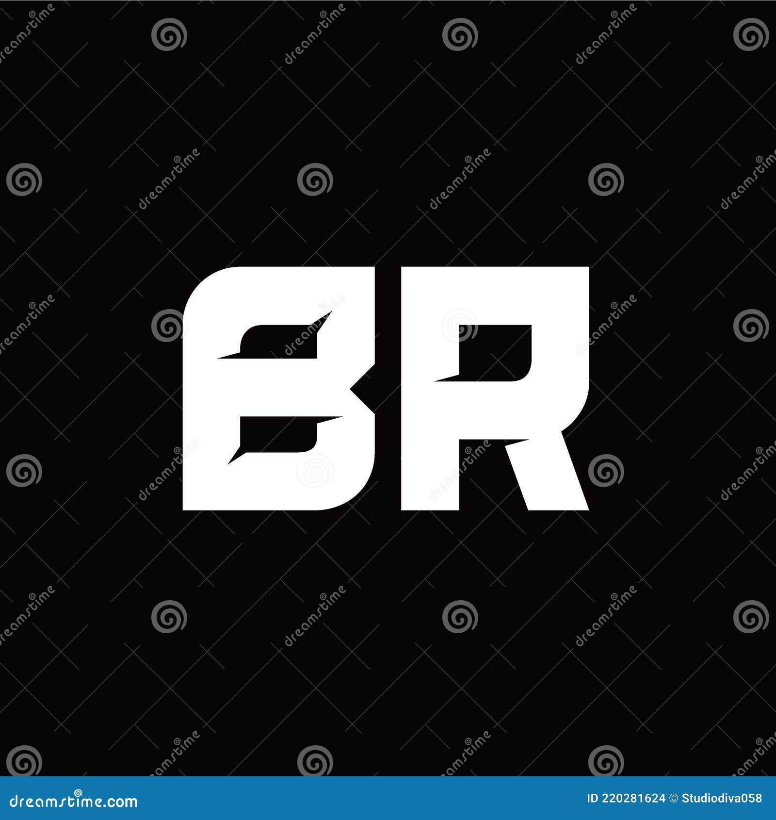B R Letter Monogram Style Initial Logo Template Stock Photo - Image of ...