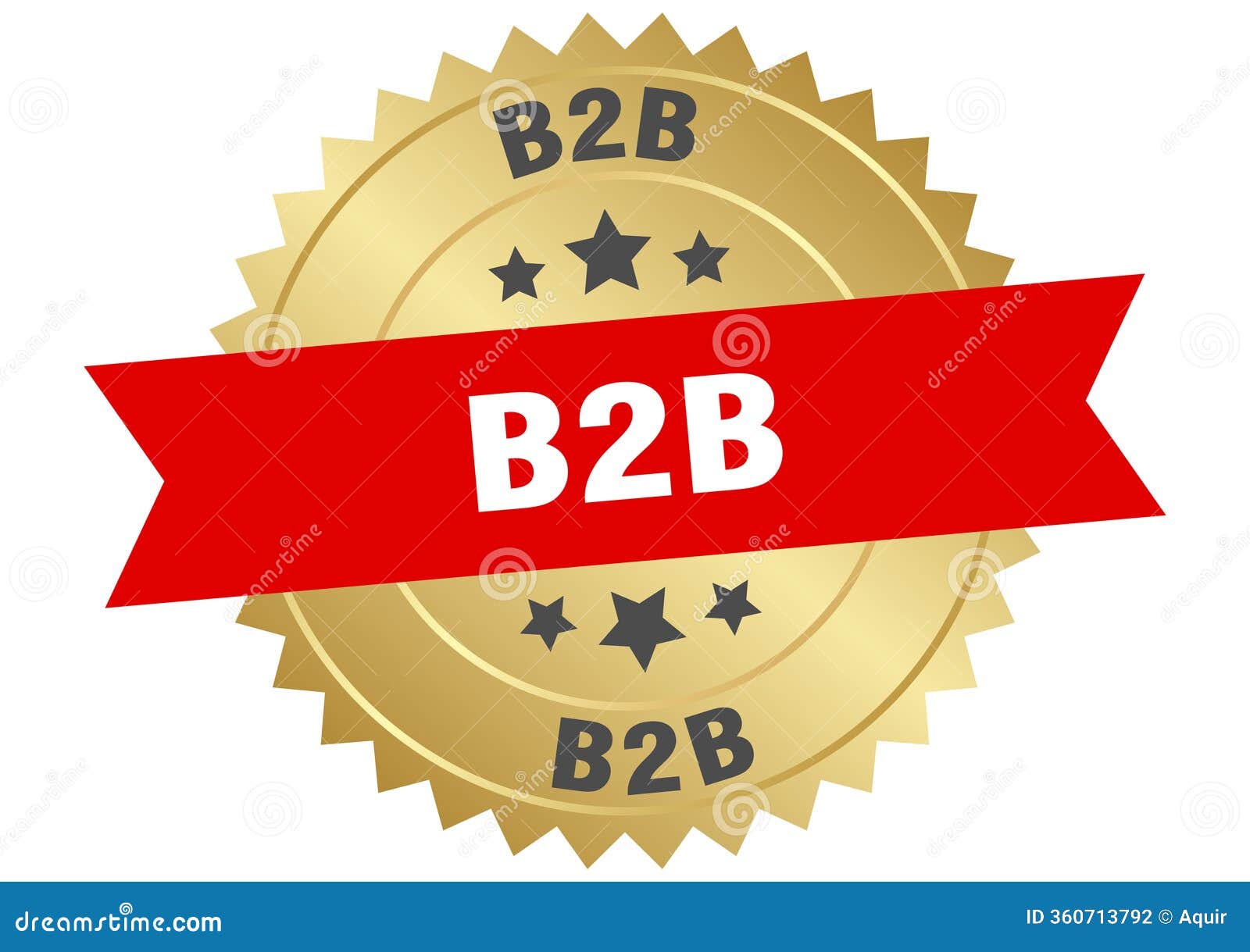 B2b. B2b Round Red and Gold Label Isolated on Transparent Background ...