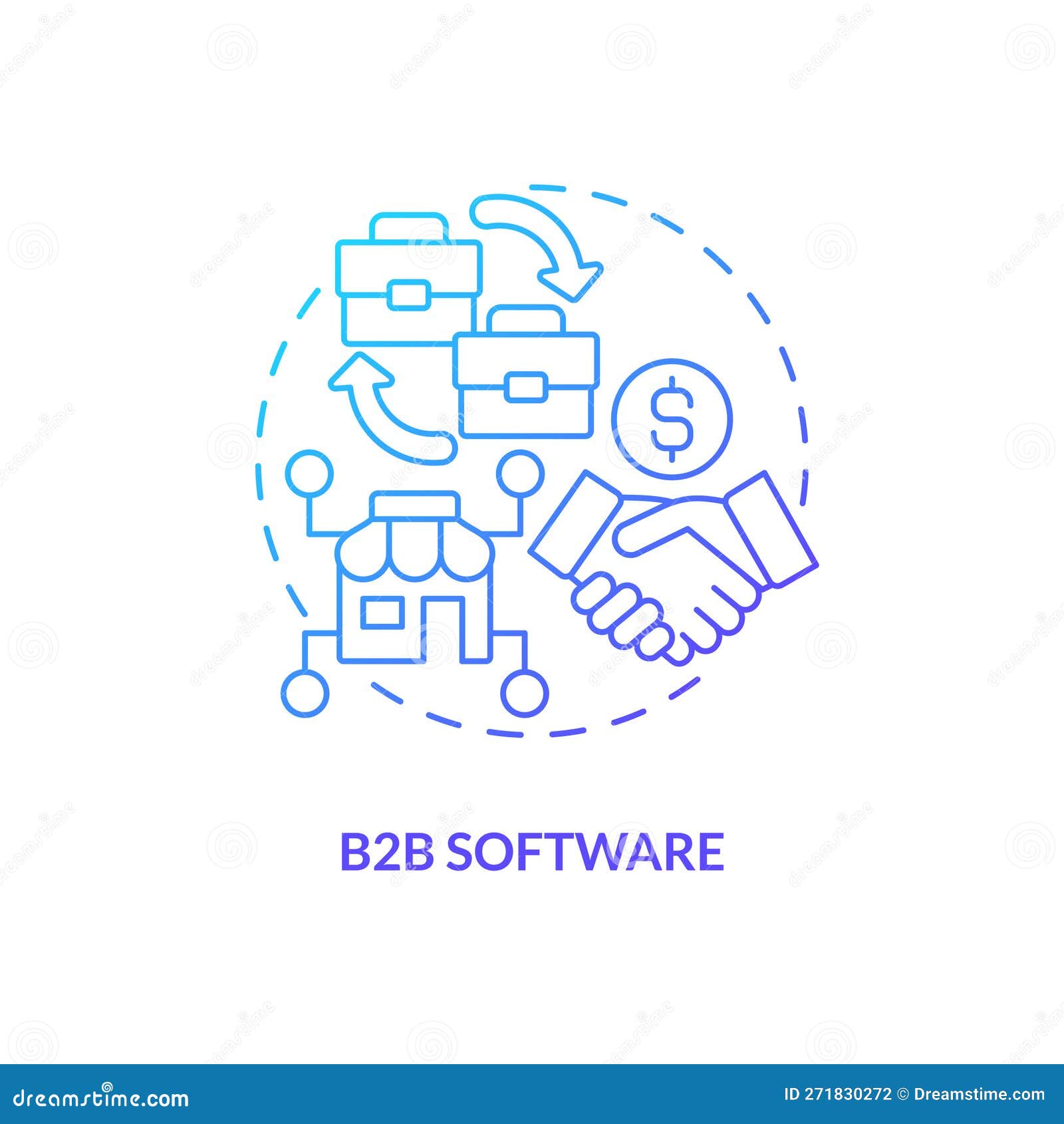 B2B Software Blue Gradient Concept Icon Stock Vector - Illustration of ...