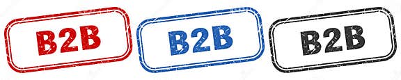 B2b Square Isolated Sign Set. B2b Stamp Stock Vector - Illustration of ...