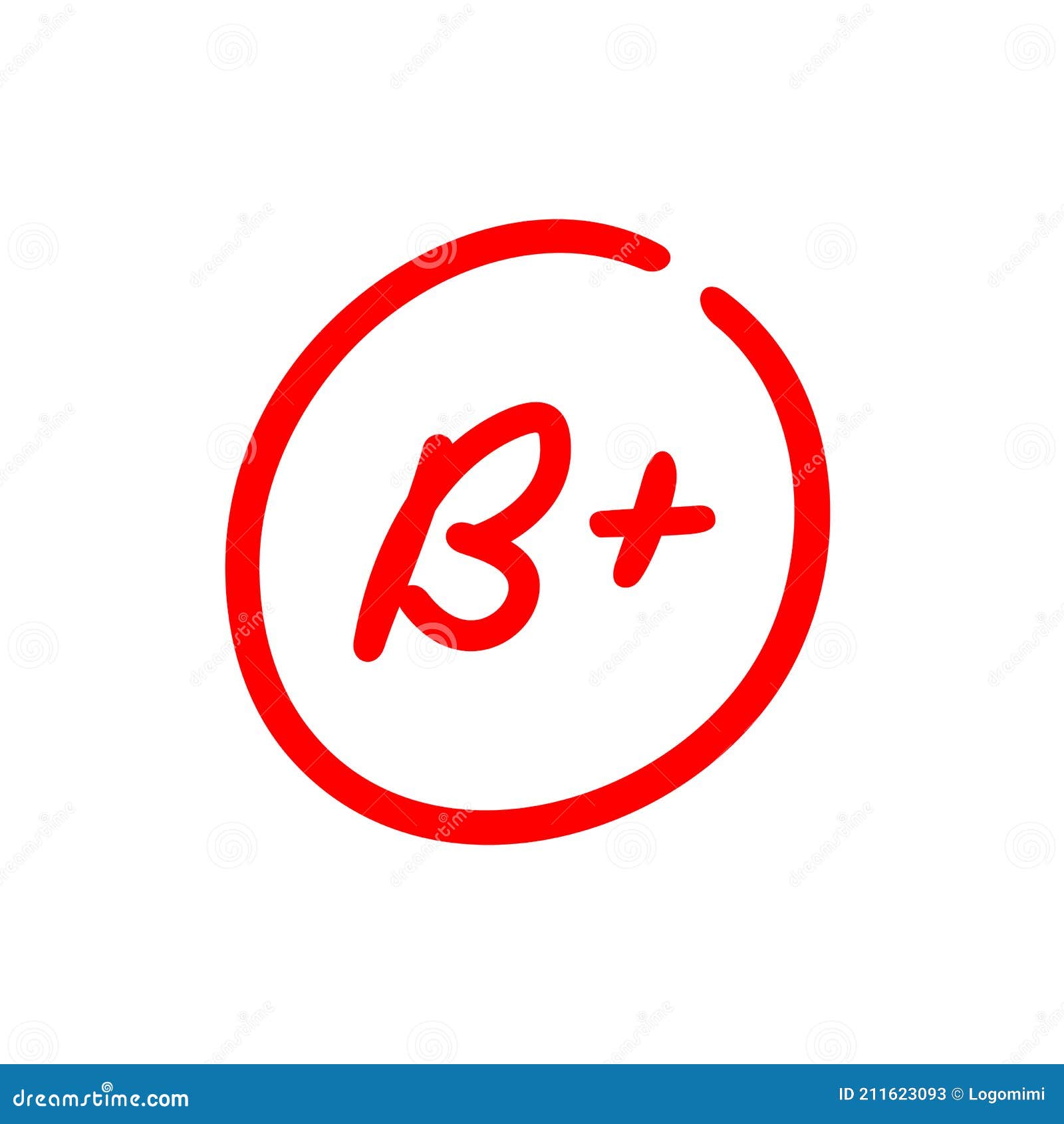 B+ Test Score, Grading System in Education, Letter B Plus, Hand Drawn ...