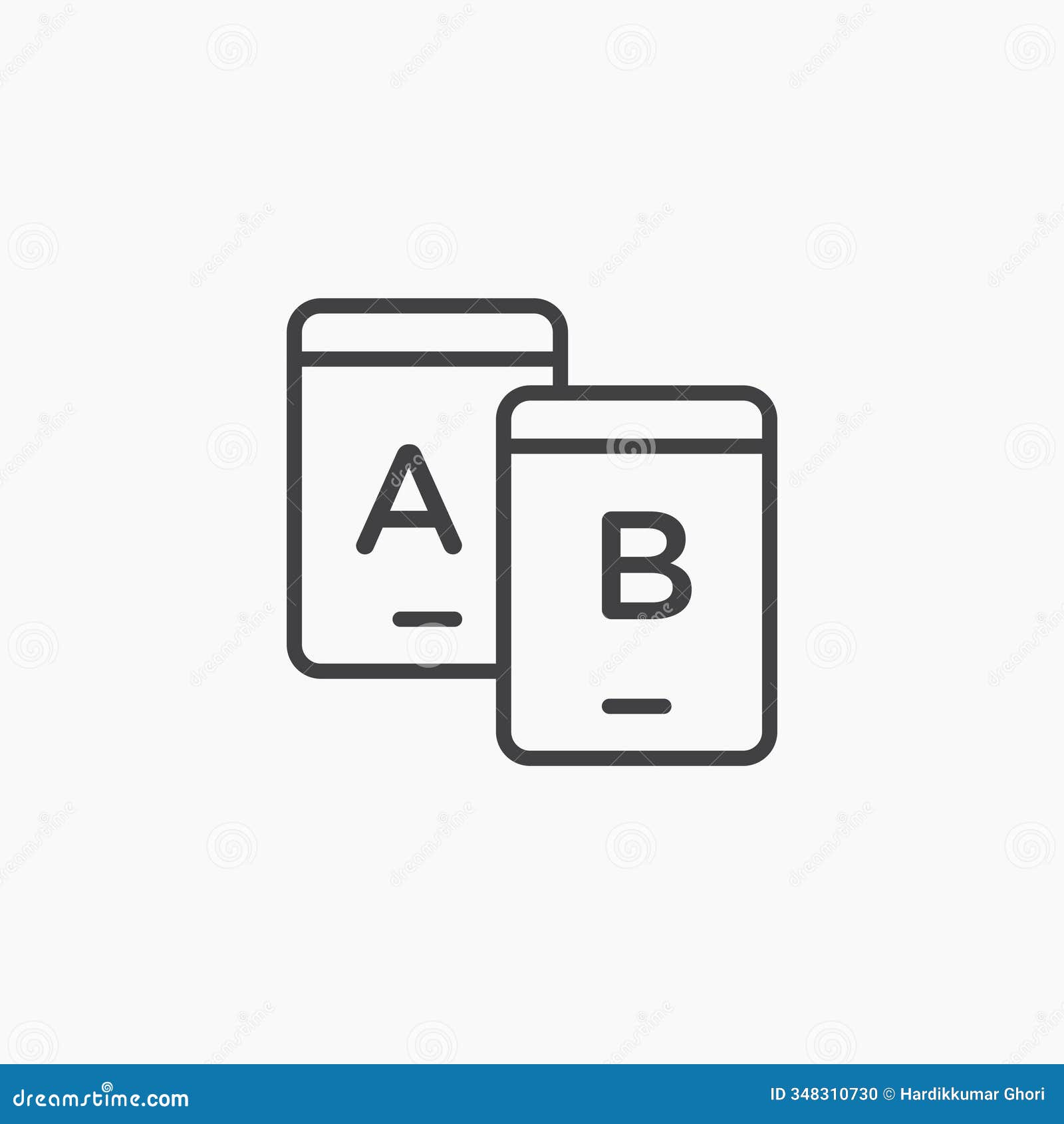 A B testing icon vector stock vector. Illustration of screens - 348310730