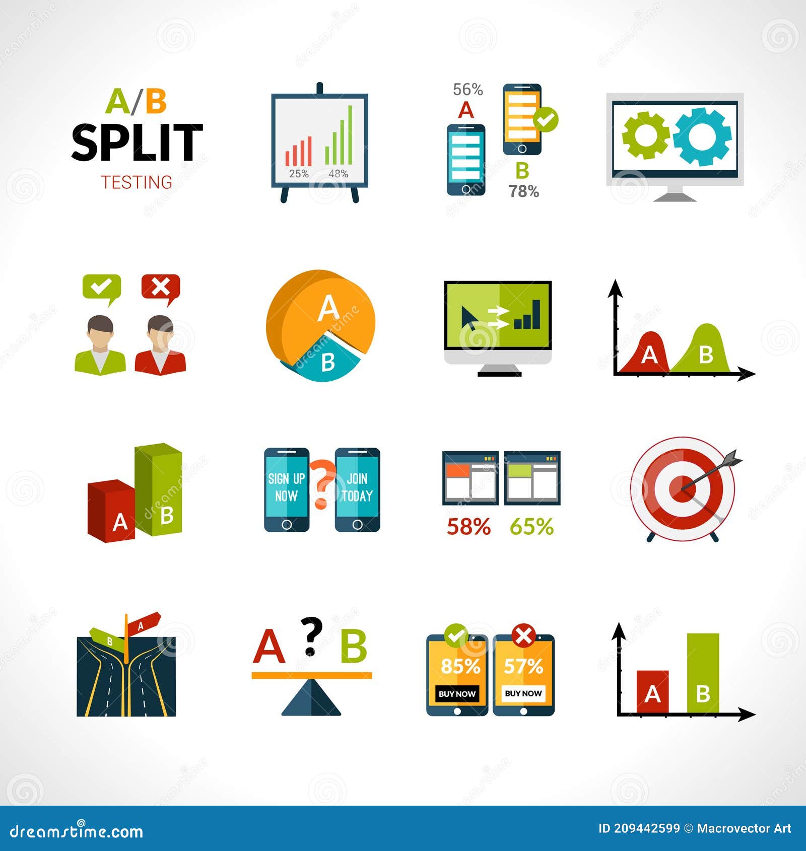 A-b Testing Icons Vector Design Illustration Stock Vector ...