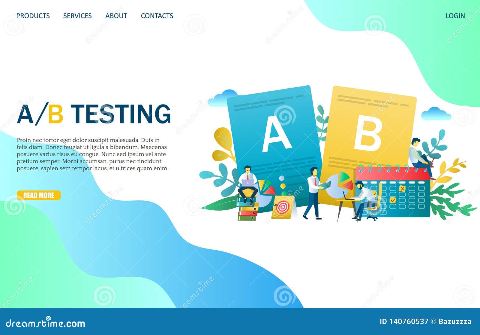 A B Testing Vector Website Landing Page Design Template Stock Vector ...