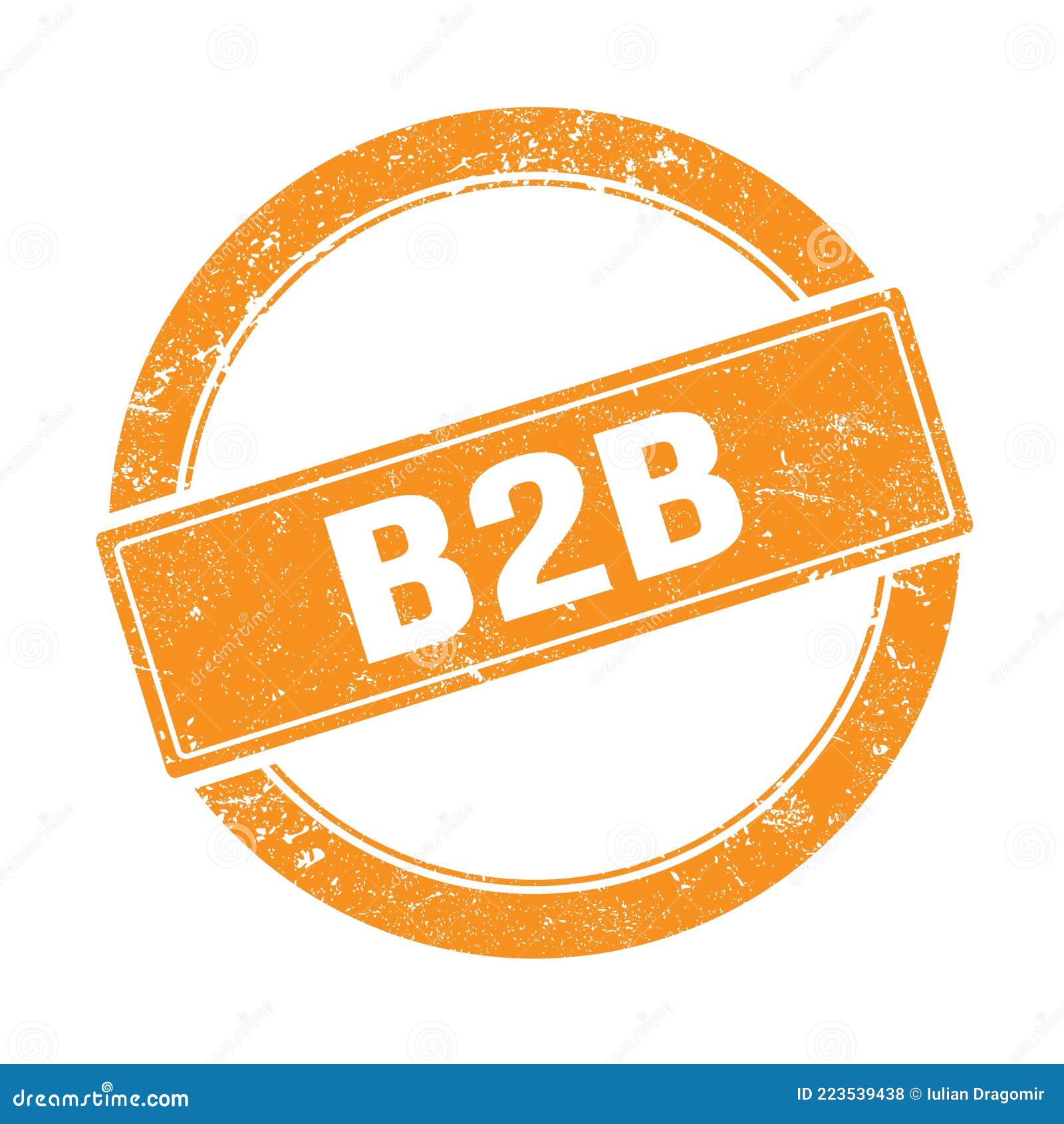 B2B Text on Orange Grungy Round Stamp Stock Illustration - Illustration ...