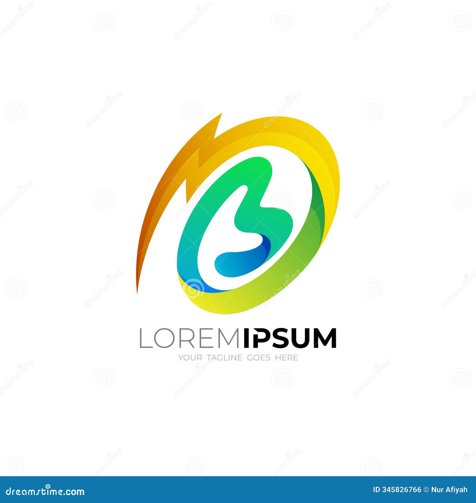 B and Thunder Design Combination, Power Logos Stock Vector ...