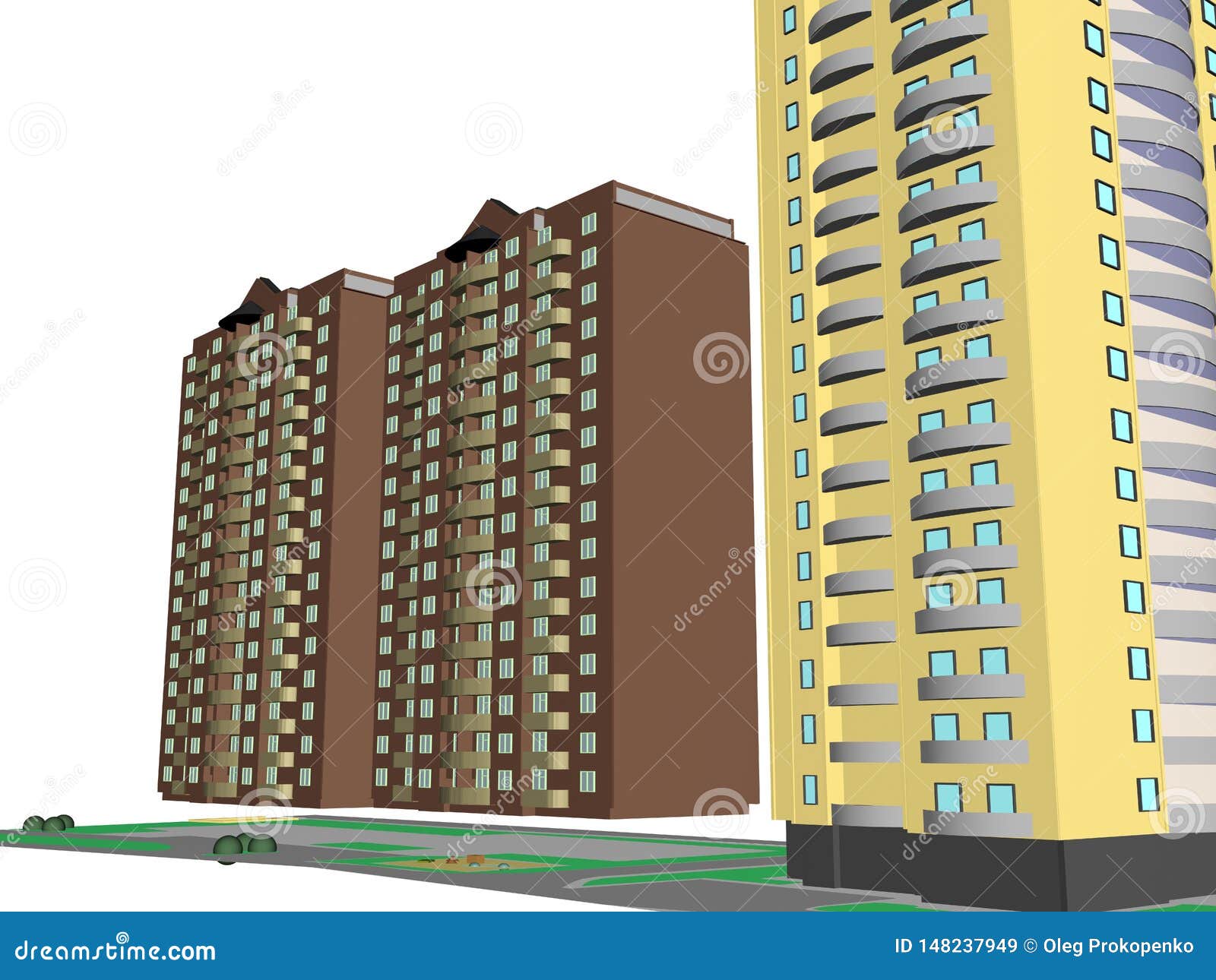 B?timent De Vizualization De Mod?le Du Projet 3d D'architecture Illustration Stock ...