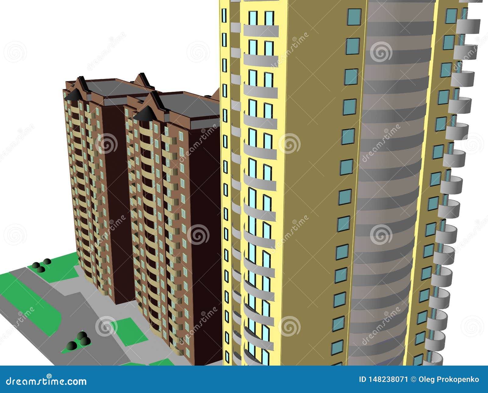 B?timent De Vizualization De Mod?le Du Projet 3d D'architecture Illustration Stock ...