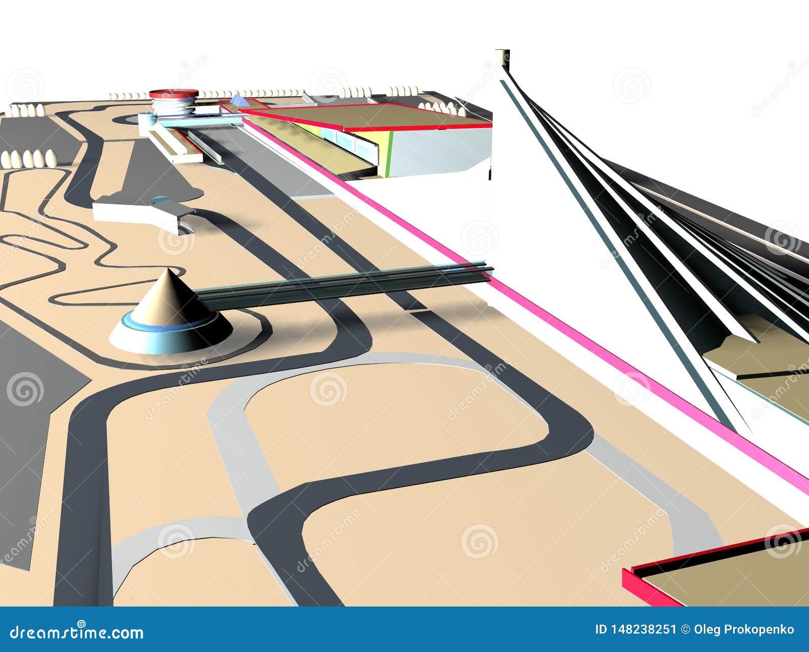 B?timent De Vizualization De Mod?le Du Projet 3d D'architecture Illustration Stock ...