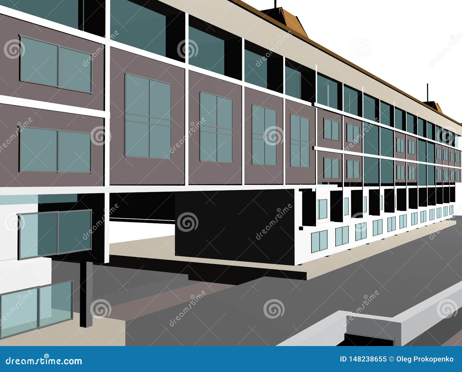 B?timent De Vizualization De Mod?le Du Projet 3d D'architecture Illustration Stock ...