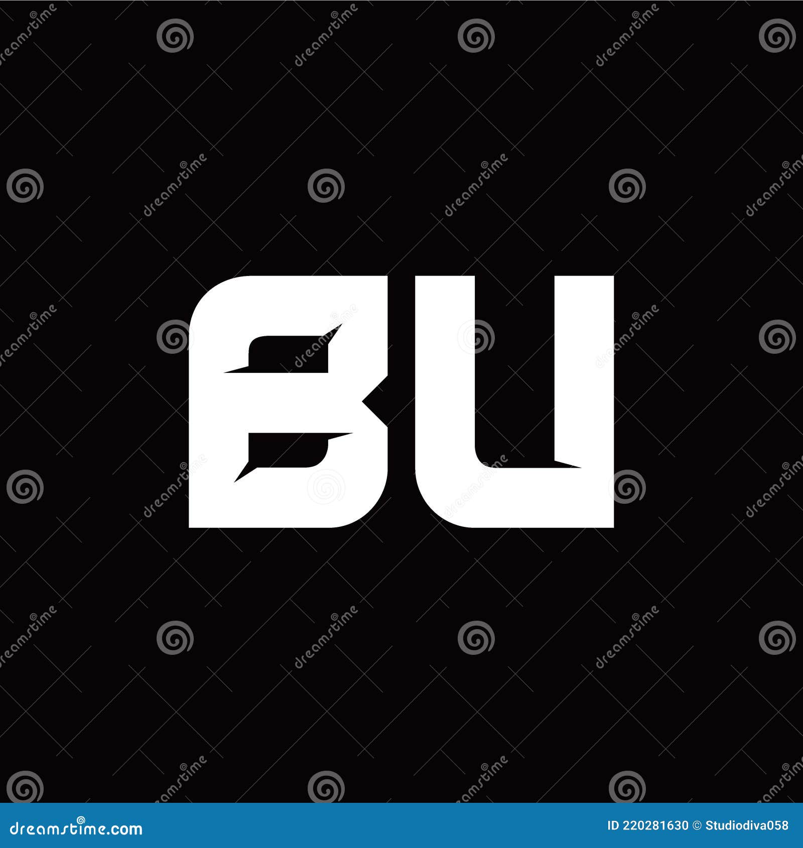 B U Letter Monogram Style Initial Logo Template Stock Photo - Image of ...