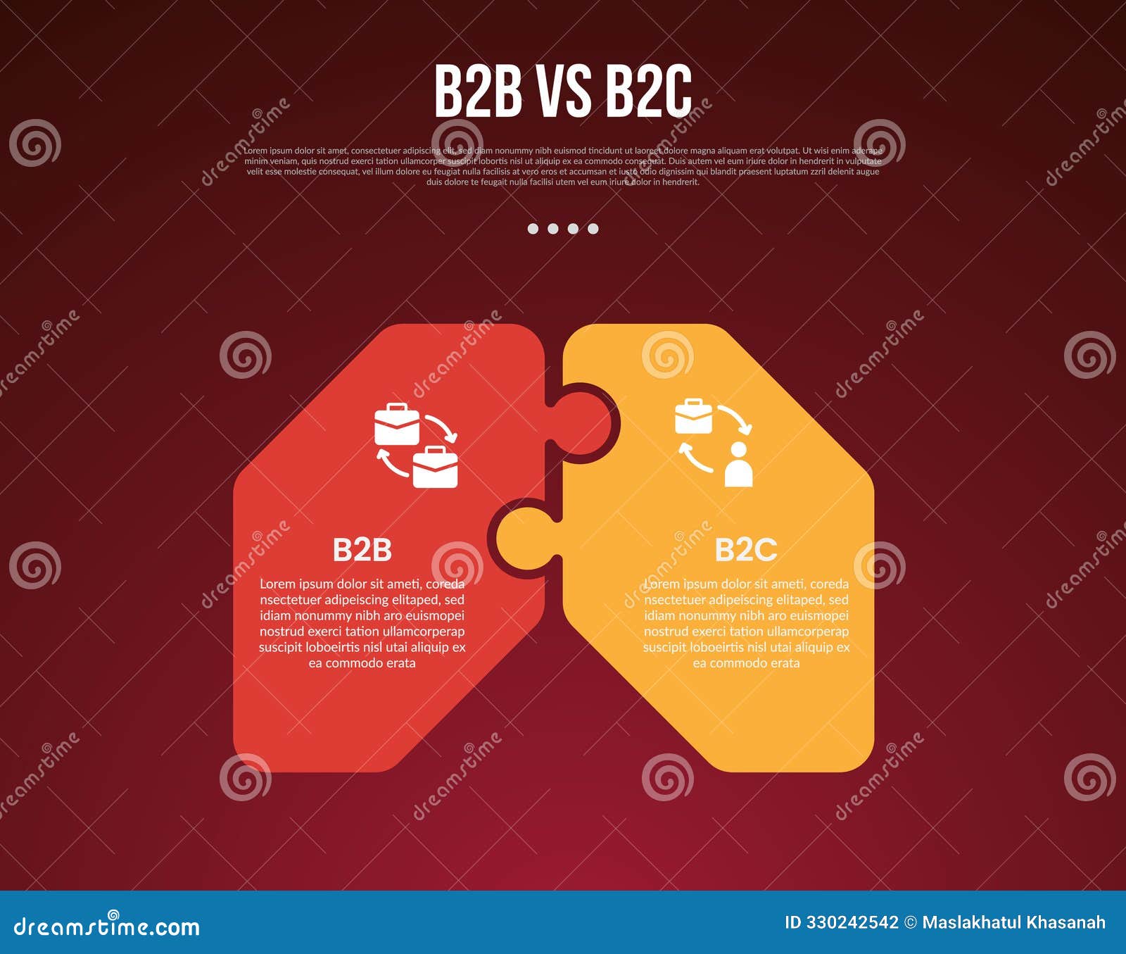 B2B Vs B2C Business Infographic for Comparison Data or Versus with ...