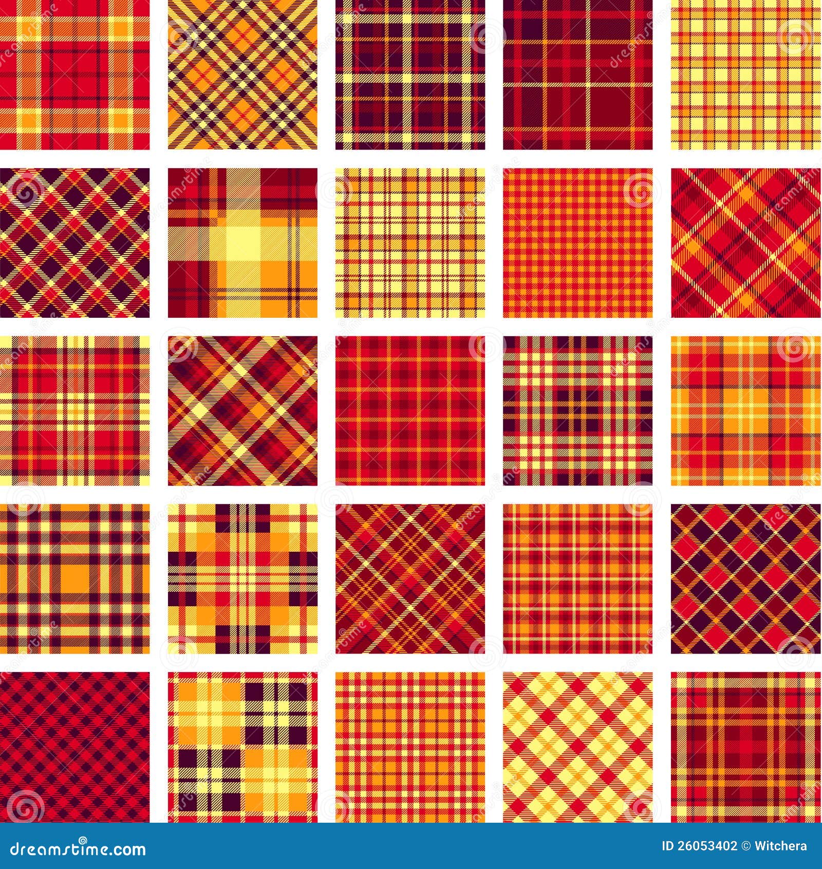 B&W Big Plaid Pattern Set Stock Illustration - Illustration of brown ...