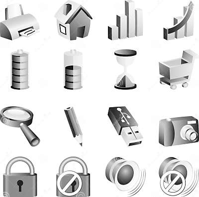 B&w icon set. stock vector. Illustration of icons - 4669641
