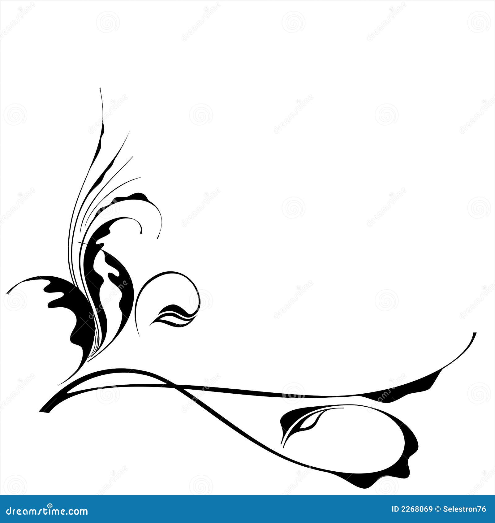 B&w Vintage Flowers Ornament Stock Vector - Illustration of fashion ...